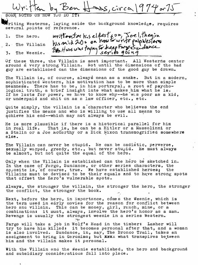 How To Write A Pulp Western | PDF | Hero