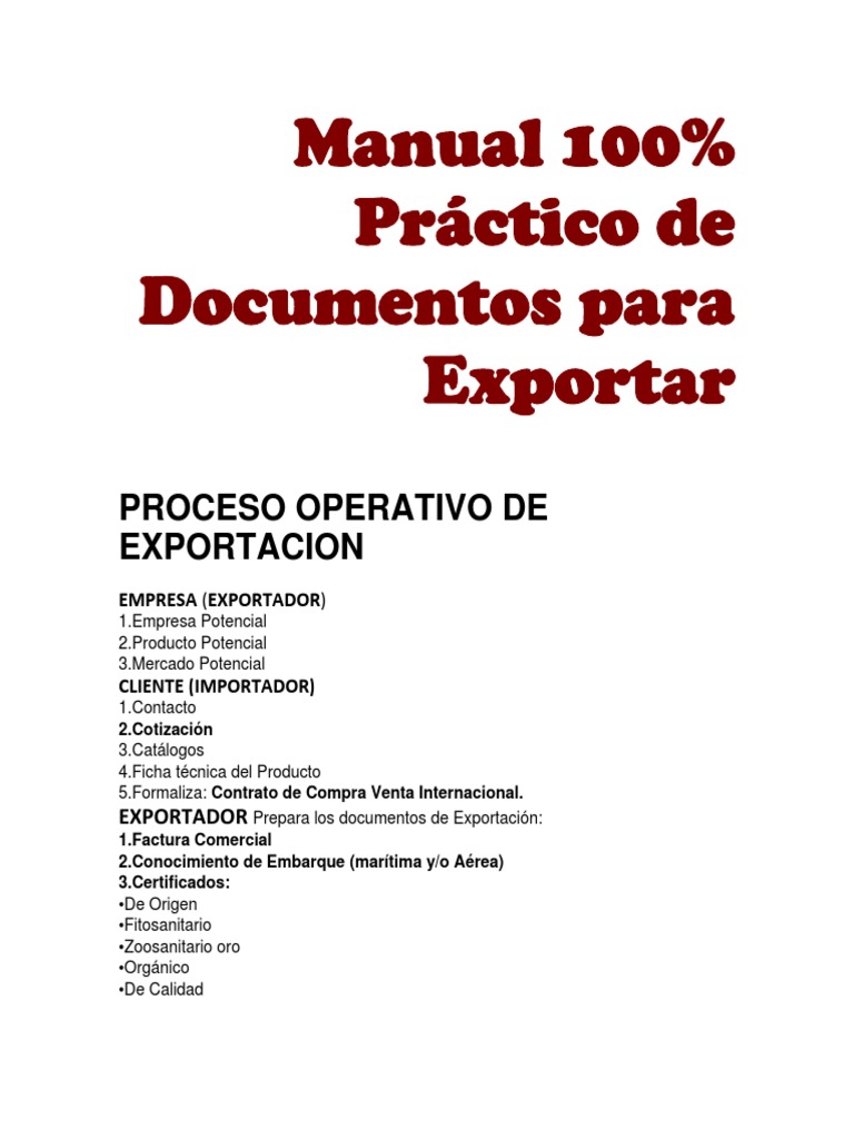 Manual de Documentos para La Exportacion | PDF | Carta de crédito | El ...