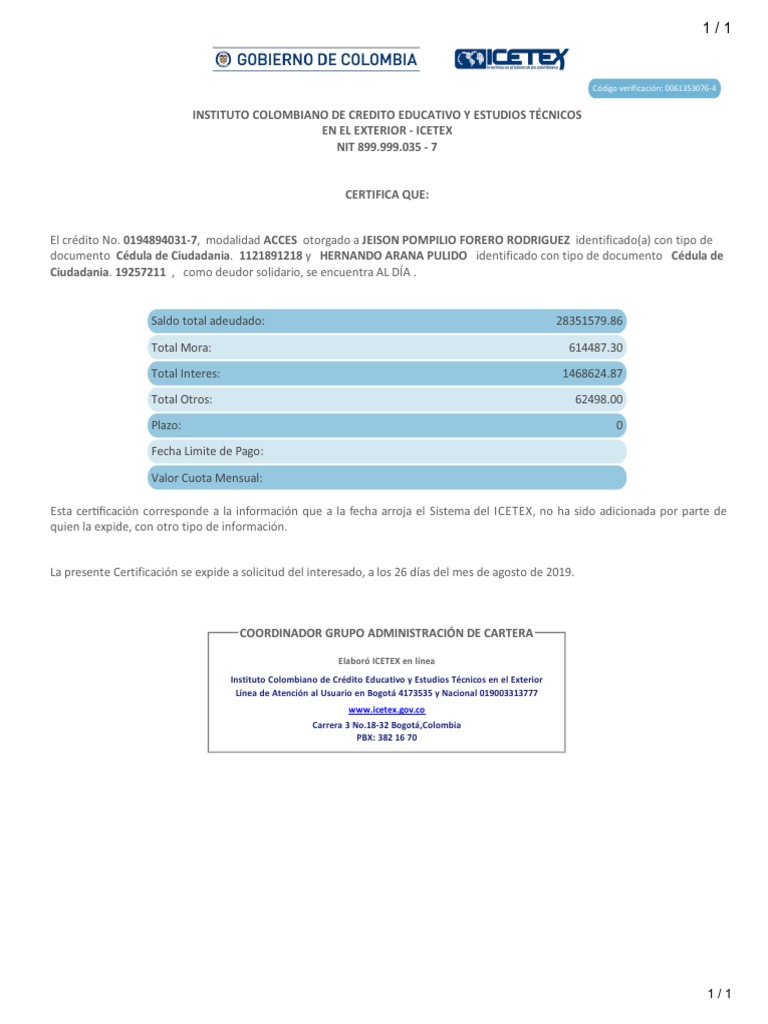 Recibo Icetex | PDF | Business