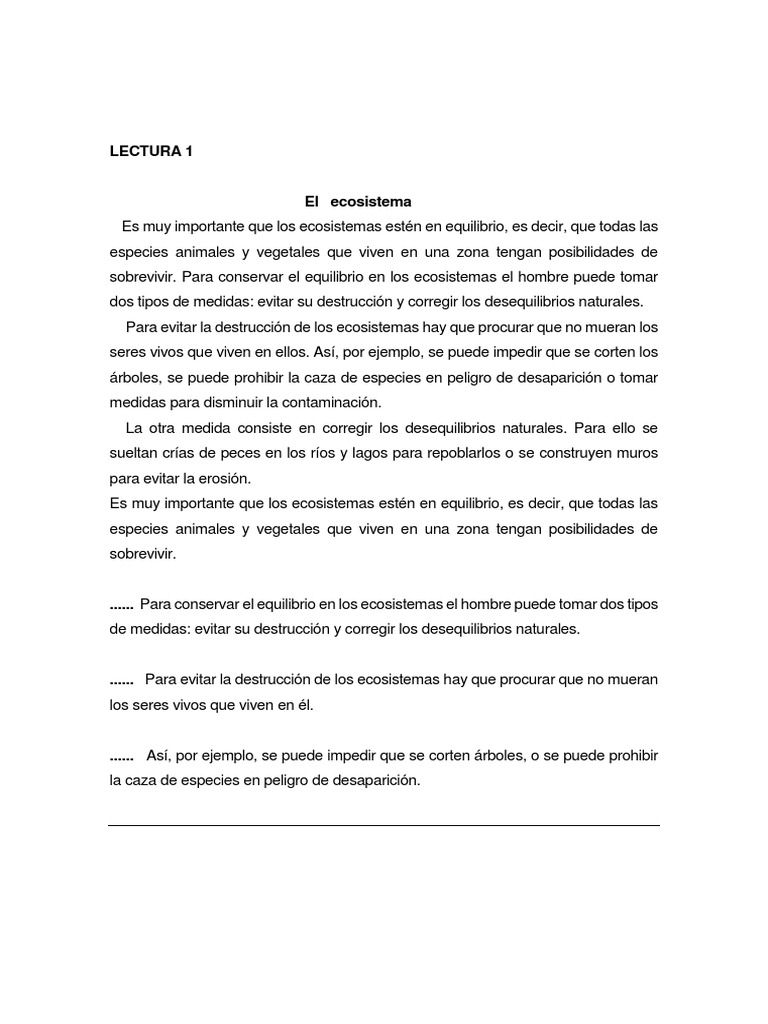 LECTURA de Ecosistema | PDF