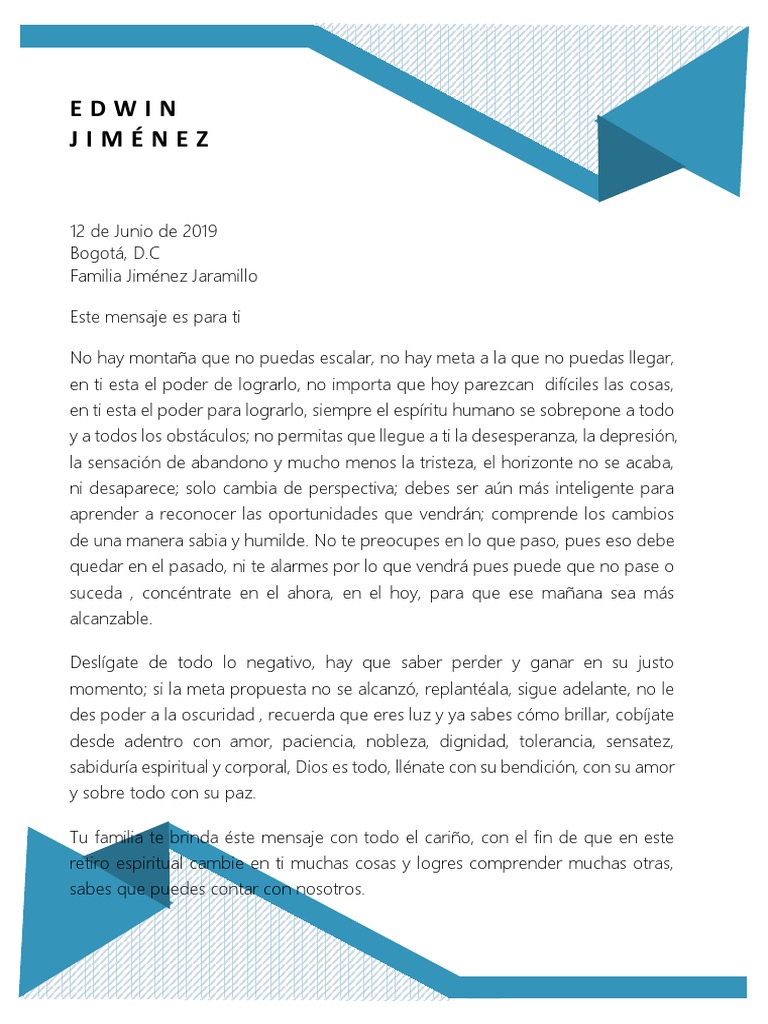 Carta Edwin | PDF | Amor | Religión y creencia