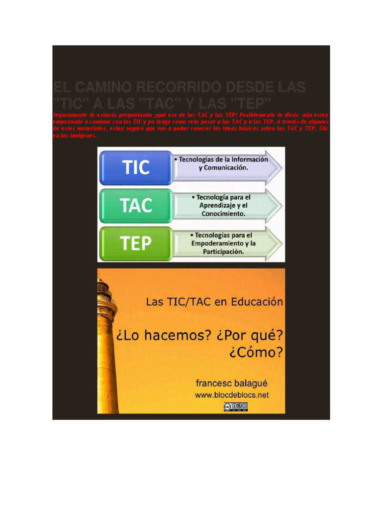 El Esquema de Las Tic, Tac y Tep | PDF | Tecnología de información y comunicaciones | Aprendizaje