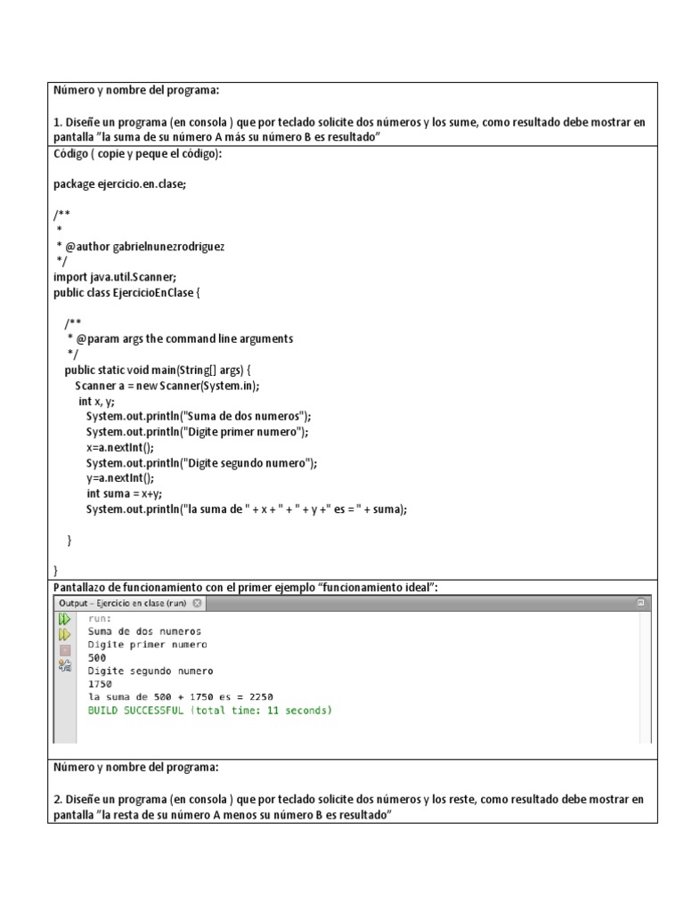 Ejercicios Básicos de Programación | PDF | Java (lenguaje de ...