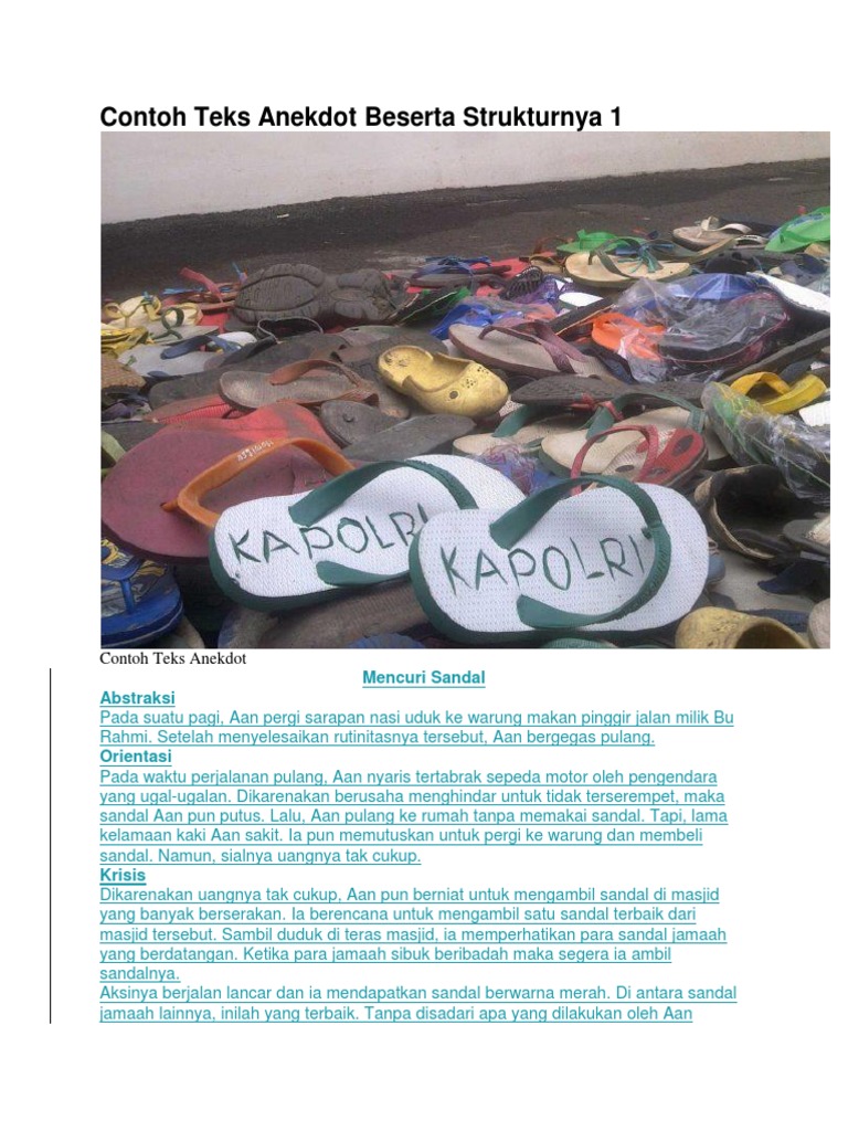 Contoh Teks Anekdot Beserta Strukturnya 1 | PDF
