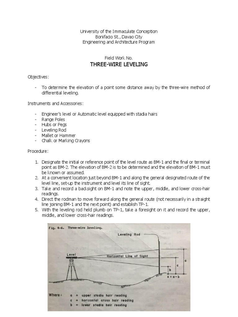 Three Wire Leveling | PDF | Mean | Scientific Observation