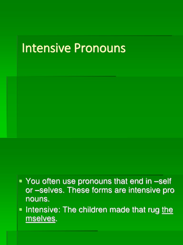 Intensive Pronouns Guide | PDF | Grammatical Number | Pronoun