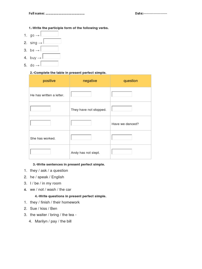 Full Name: Date | PDF