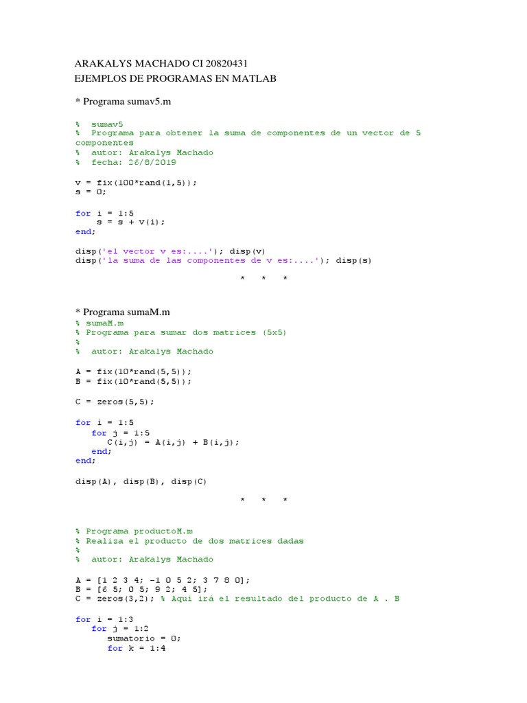 Matlab Ejercicios | PDF | Ecuación cuadrática | Ecuaciones