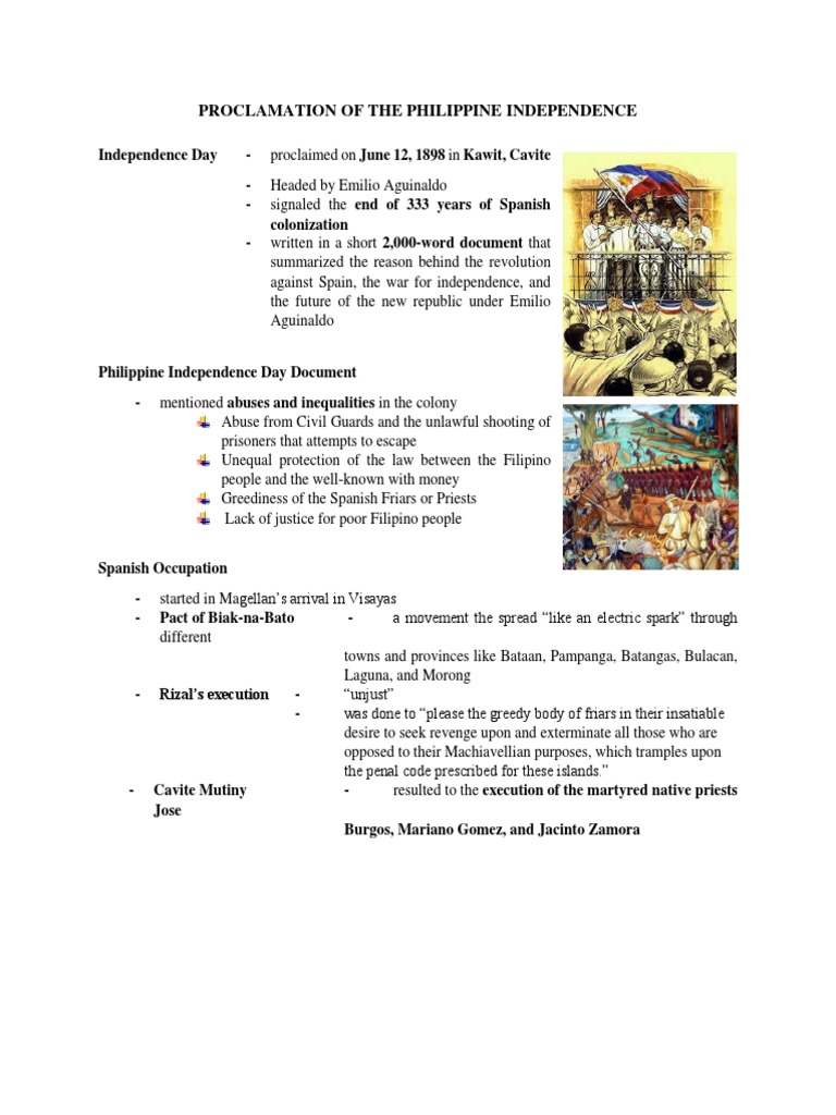 Philippine Independence Proclamation 1898 | PDF | Philippines ...