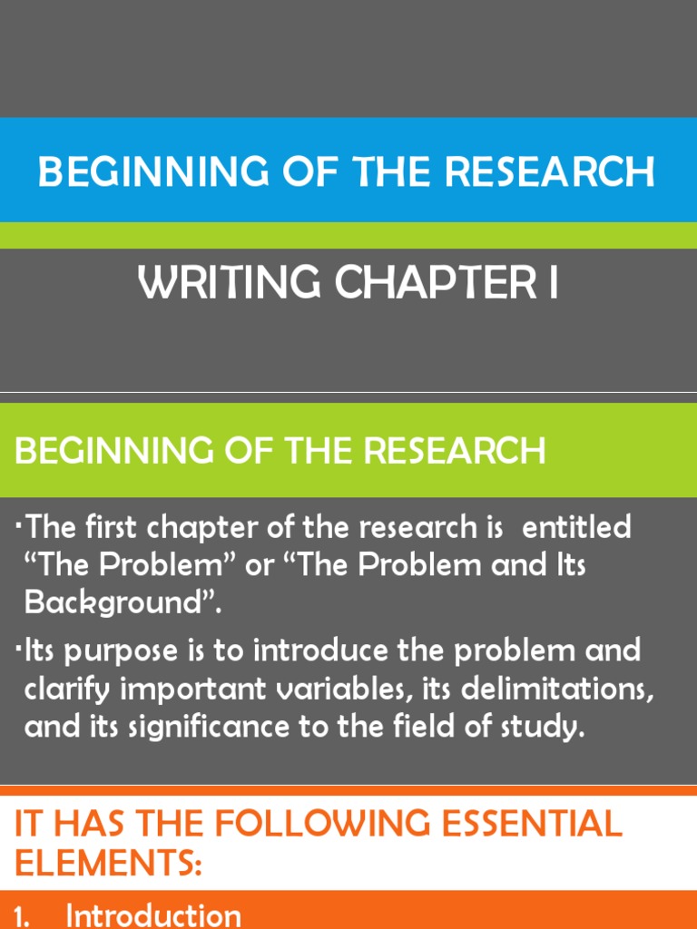 Beginning of The Research: Writing Chapter I | PDF | Truth | Justification