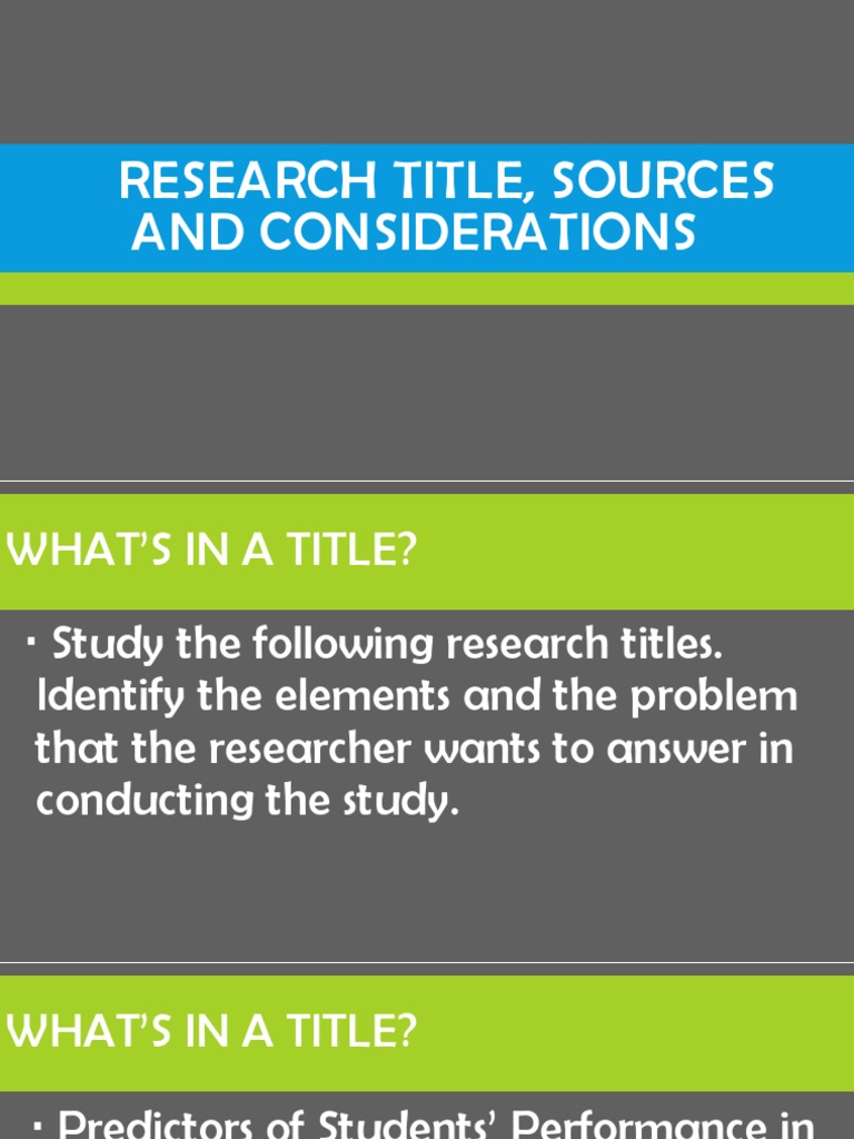 Crafting Effective Research Titles | PDF | Justification ...