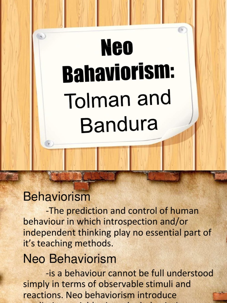 Neo Behaviorism | PDF | Behaviorism | Reinforcement