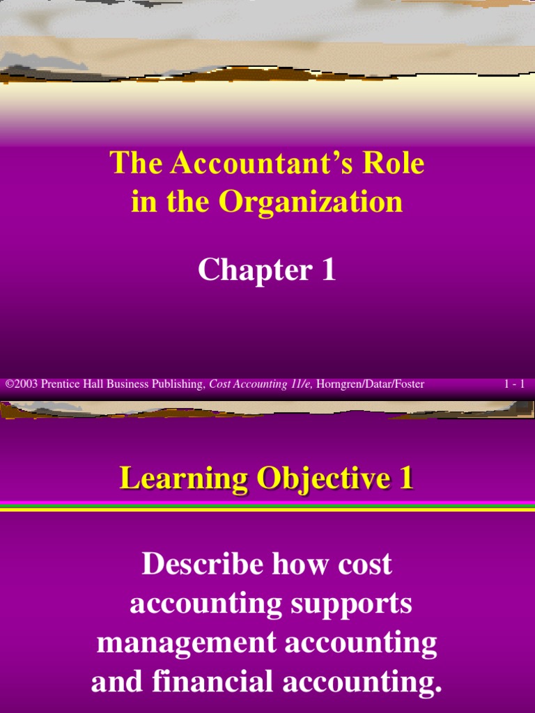 01 The Accountant's Role in The Organization | PDF | Cost Accounting ...