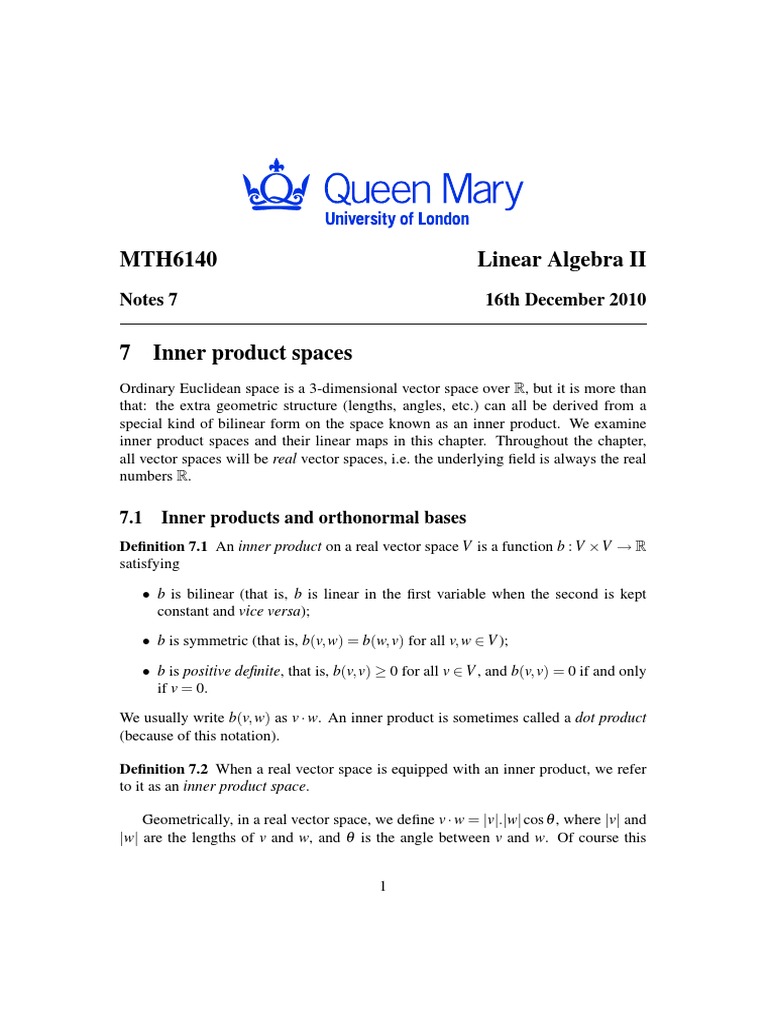 La2 7 | PDF | Basis (Linear Algebra) | Operator Theory