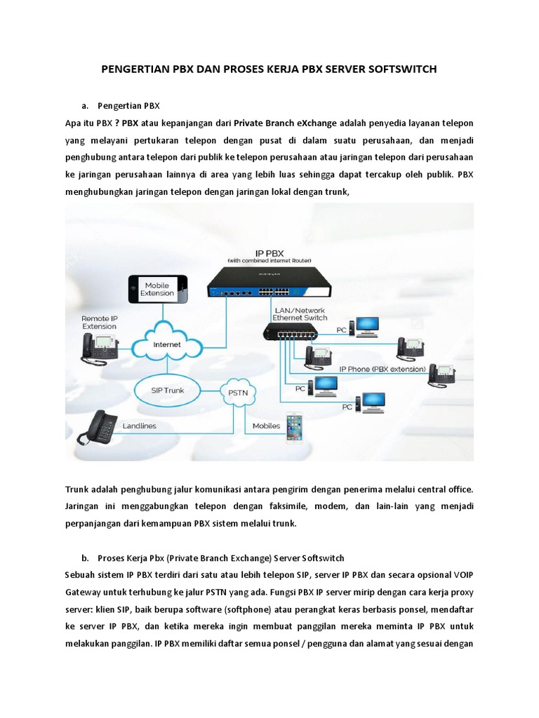 Pengertian PBX Dan Proses Kerja PBX Server Softswitch | PDF
