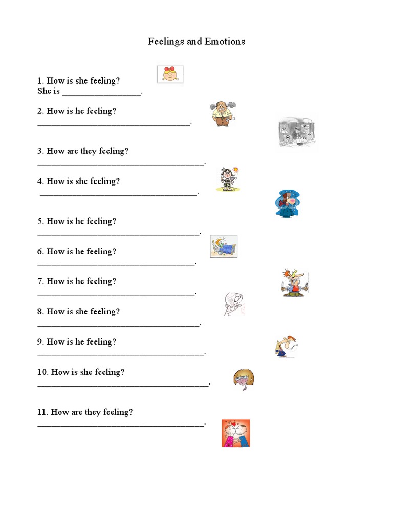 Feelings and Emotions Worksheet 32902 | PDF | Self-Improvement