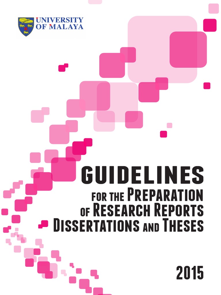 Preparation Research Reports Dissertations Theses: Guidelines | PDF | Thesis | Note (Typography)