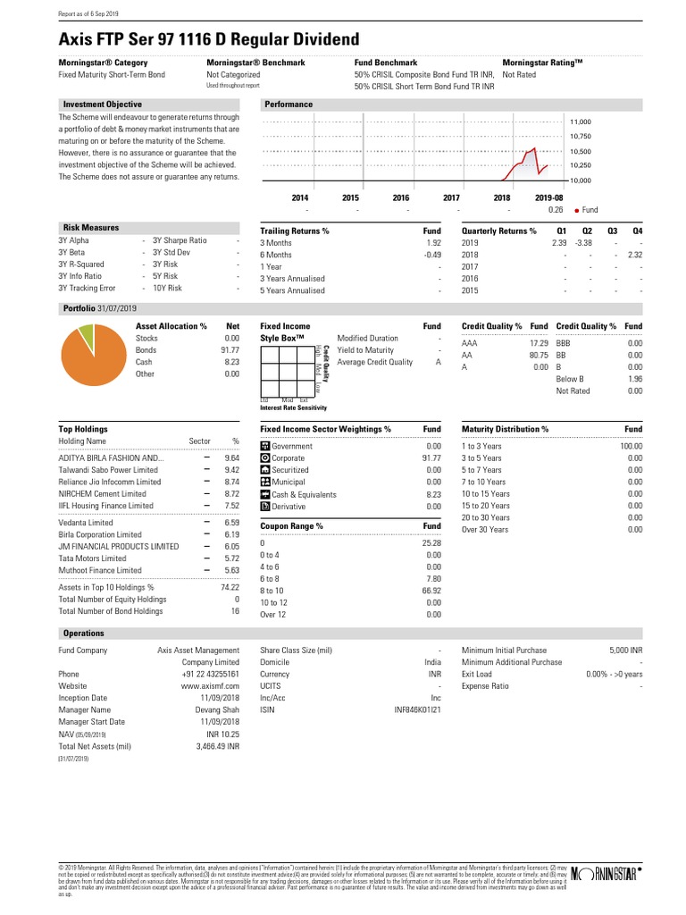 Morningstarreport20190906085349 PDF | PDF | Bonds (Finance) | Fixed Income