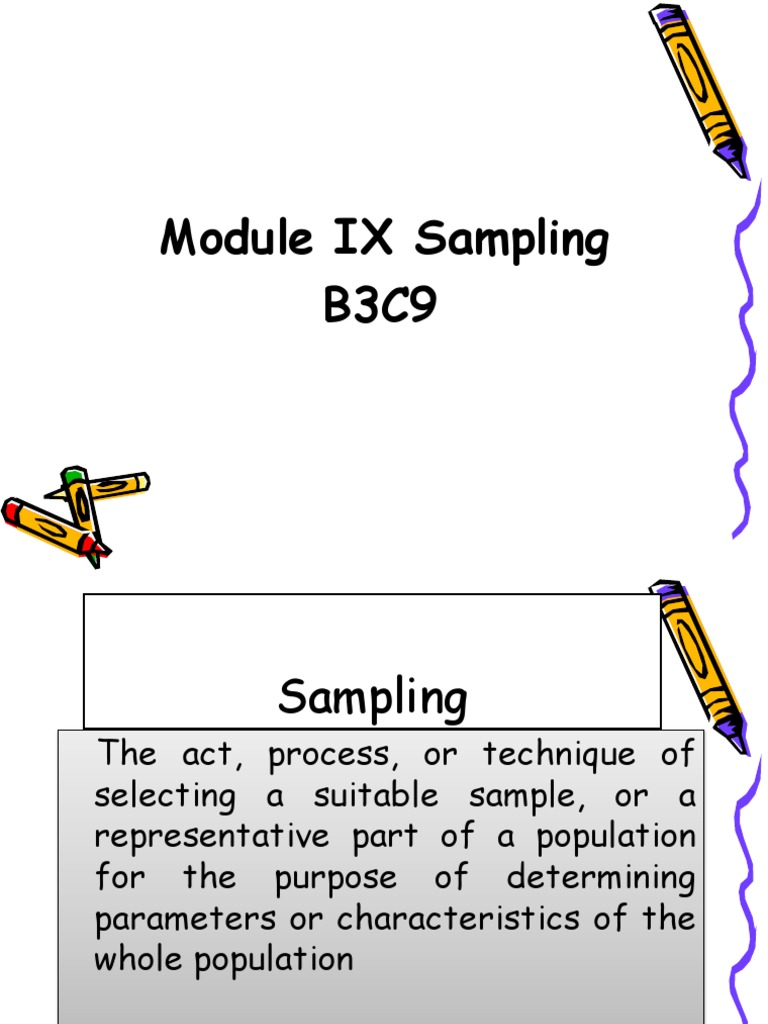Module IX Sampling | PDF | Stratified Sampling | Sampling (Statistics)