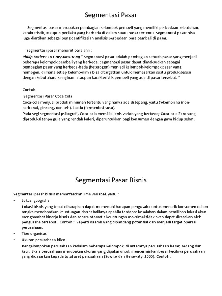 Segmentasi Pasar | PDF