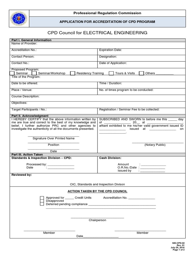 CPD Application Form | PDF | Identity Document | Government