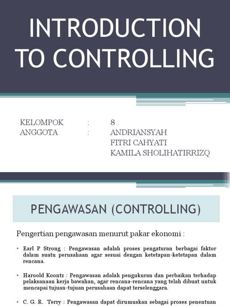 Introduction To Controlling Kel 08 | PDF