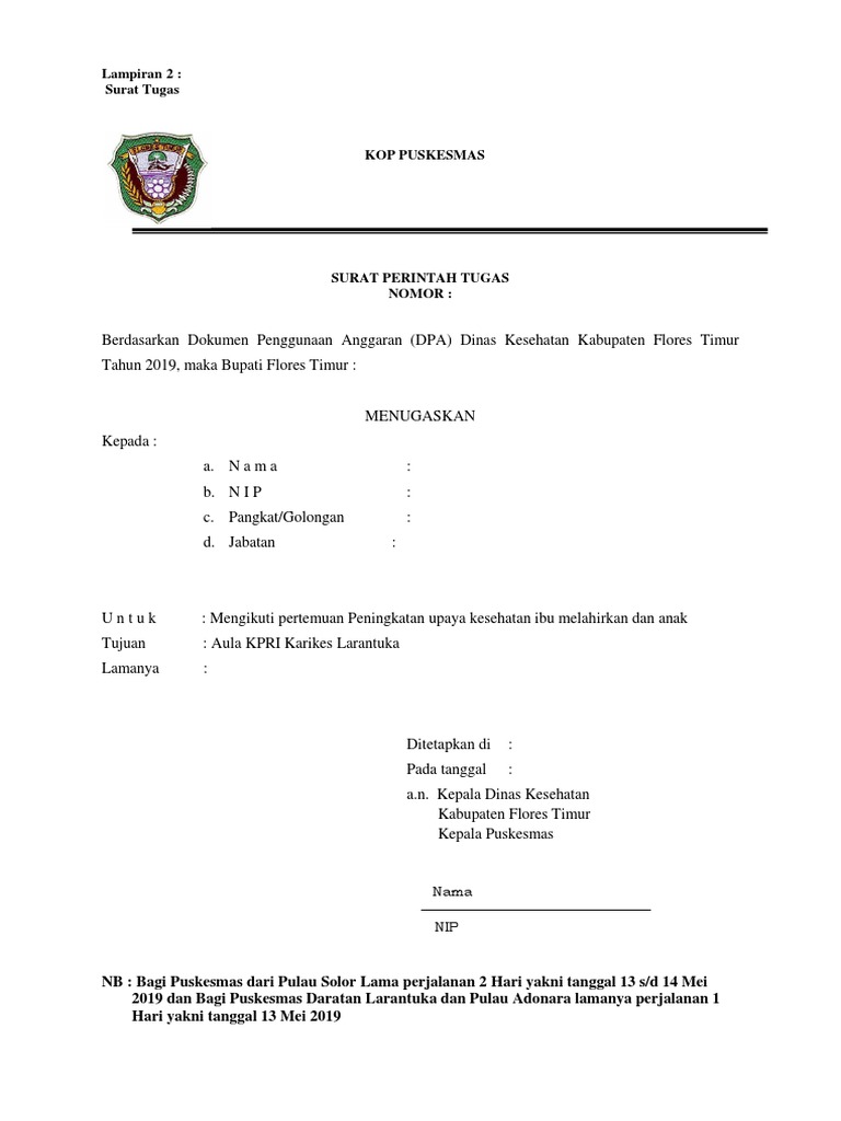 Lampiran SPPD Dan Surat Tugas | PDF