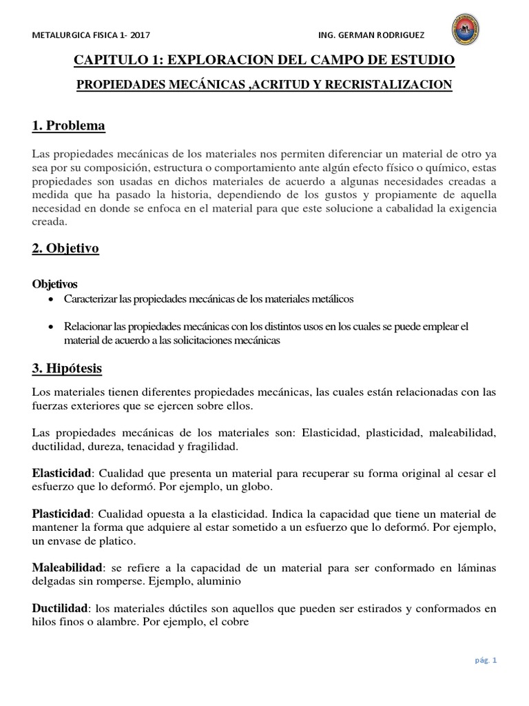 4 Propiedades Mecanicas Acritud y Recristalizacion | PDF | Extrusión ...