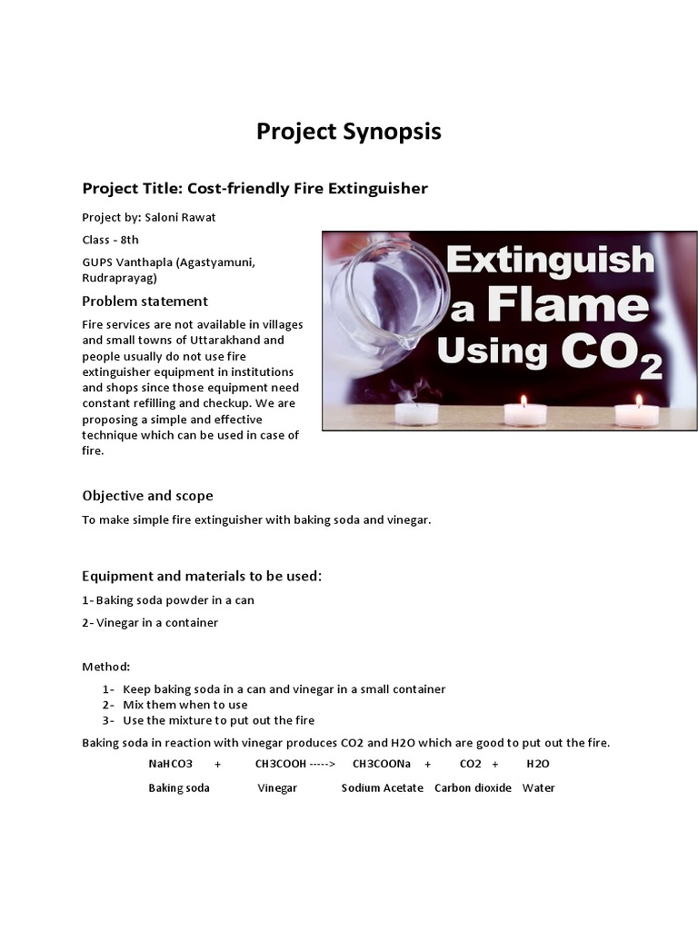 Project Synopsis Fire Extinguisher | PDF