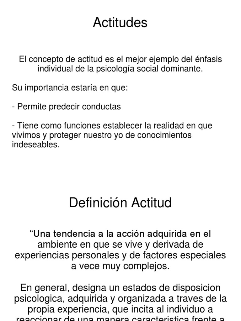 Actitudes: Definición y Funciones | PDF | Actitud (psicología ...