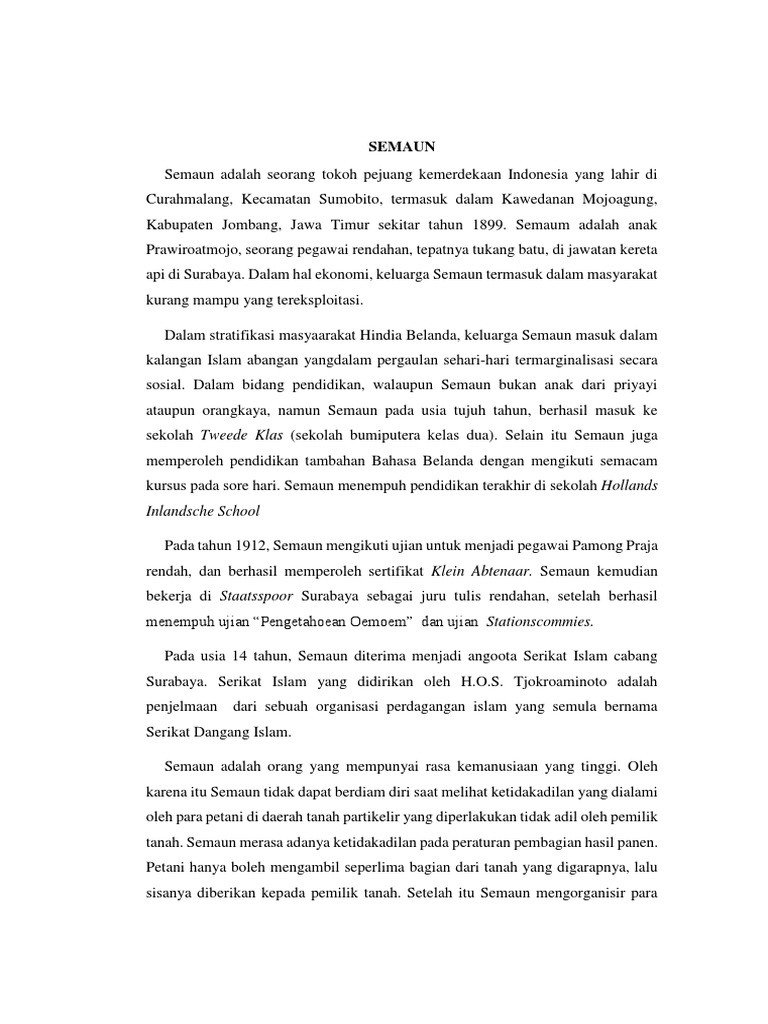 Semaun: Pejuang Kemerdekaan Indonesia | PDF | Ilmu Sosial