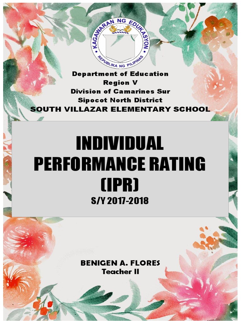 Individual Performance Rating (IPR) : South Villazar Elementary School ...