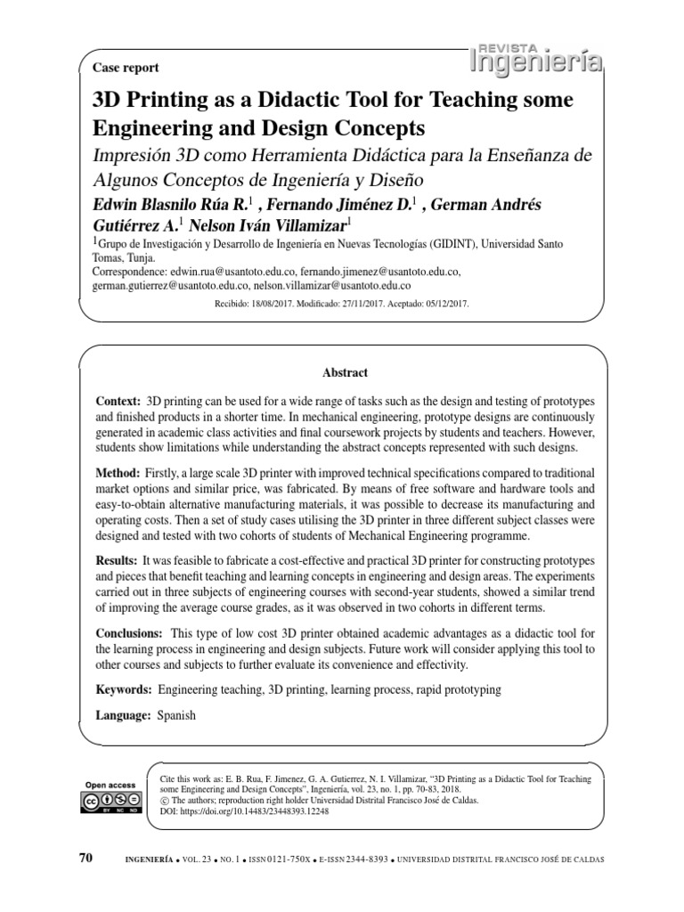 3D Printing for Engineering Education | PDF | 3 D Printing | Prototype