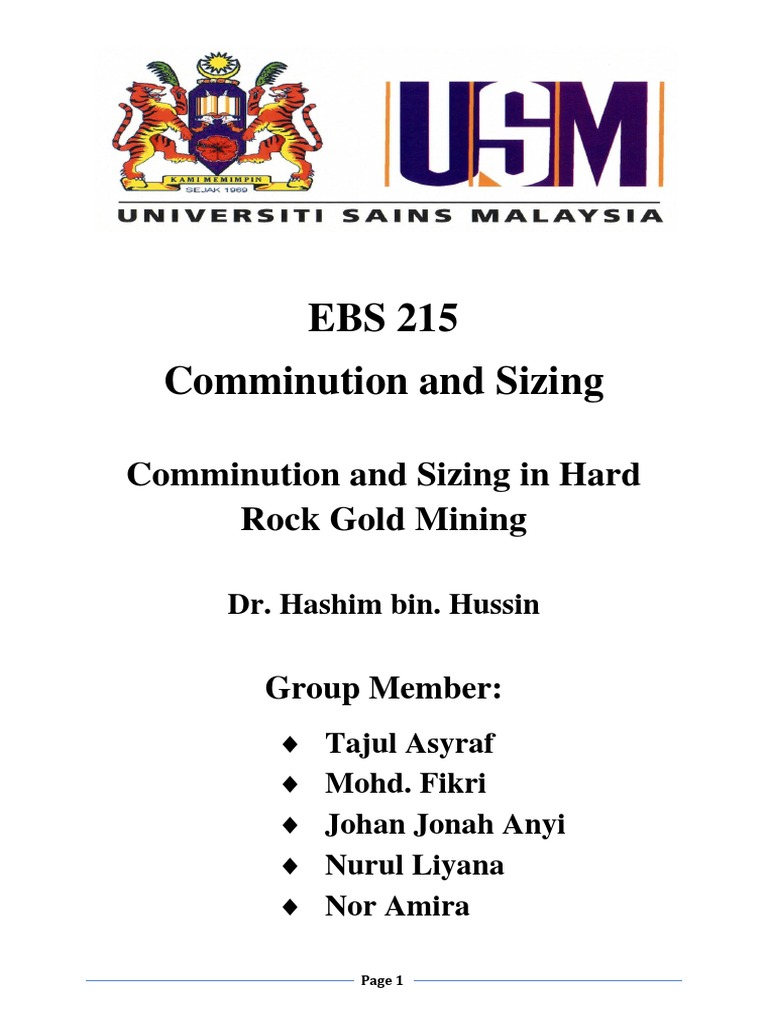 Comminution and Sizing in Hard Rock Gold Mining | PDF | Mill (Grinding ...