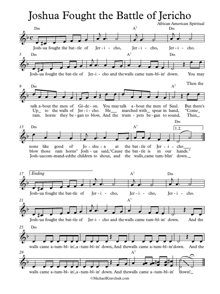 Joshua Fought The Battle of Jericho PDF | PDF