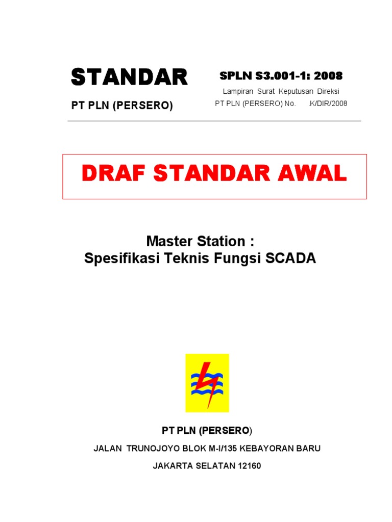 SPLN 3.001 Fungsi SCADA PDF | PDF