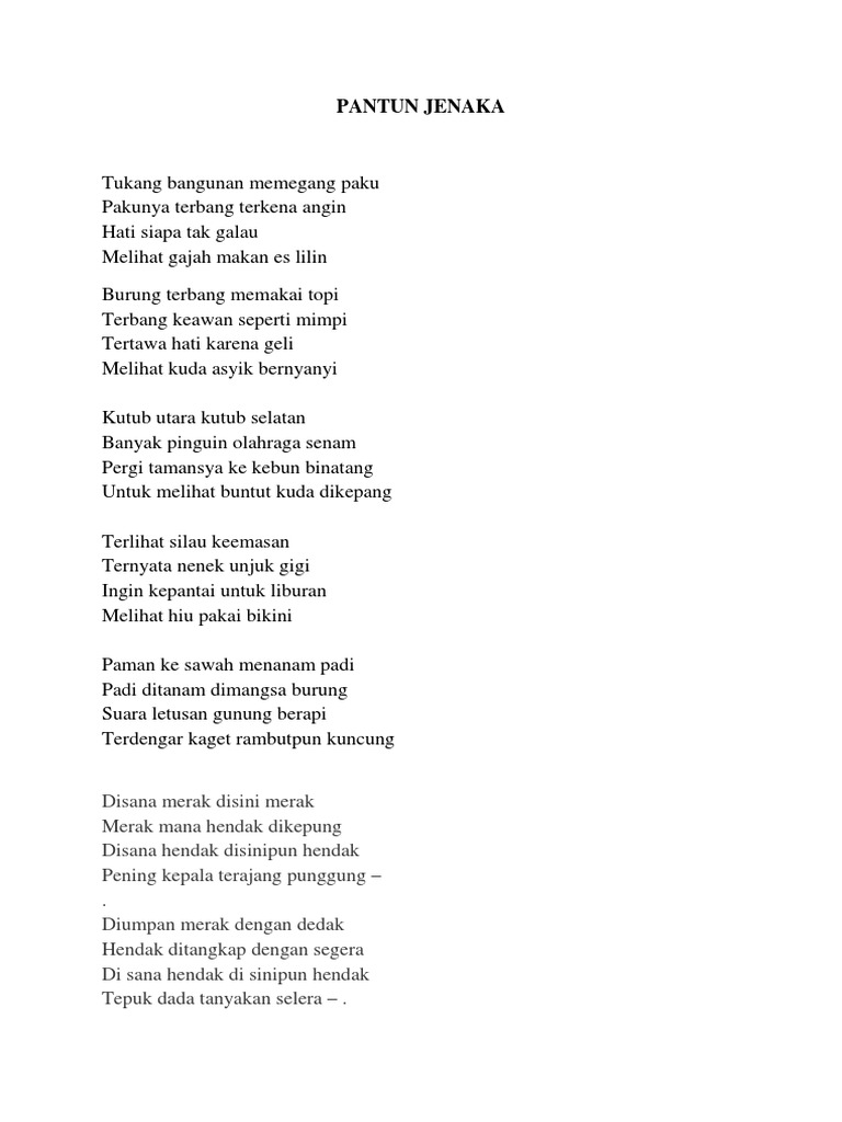 Pantun Jenaka, Nasehat, dan Cinta | PDF | Puisi