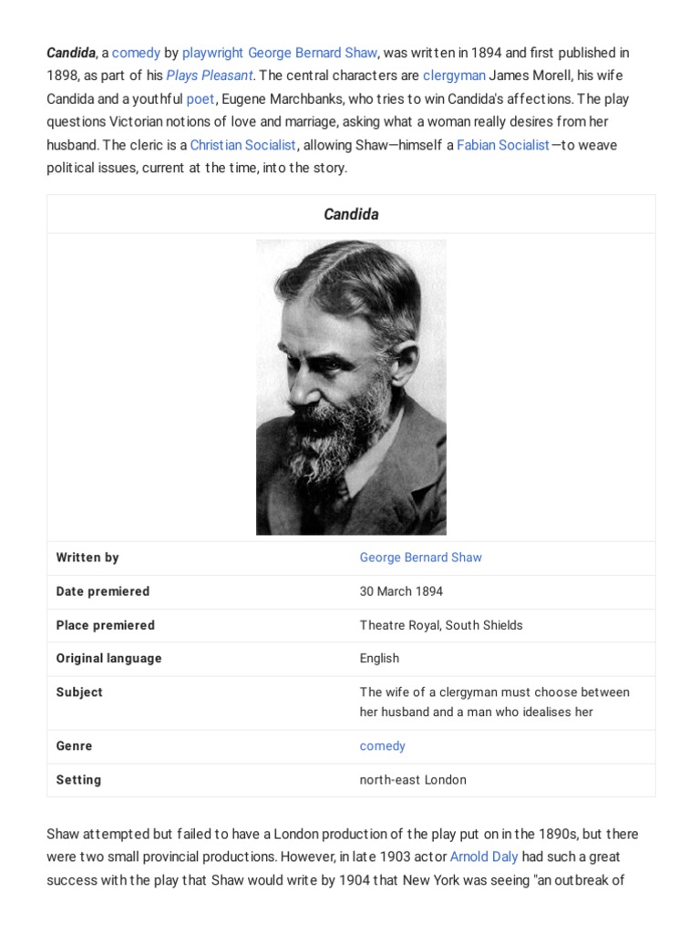 Candida (Play) - Wikipedia | PDF | Plays | Theatre