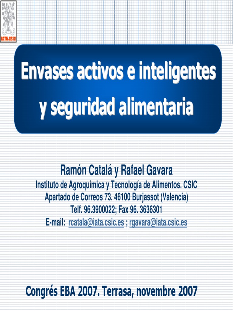 P15 Envases Activos e Inteligentes IATA CSIC PDF | PDF | Antioxidante ...