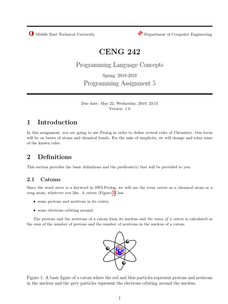 CENG 242 Programming Assignment 5 | PDF | Ion | Atomic Nucleus