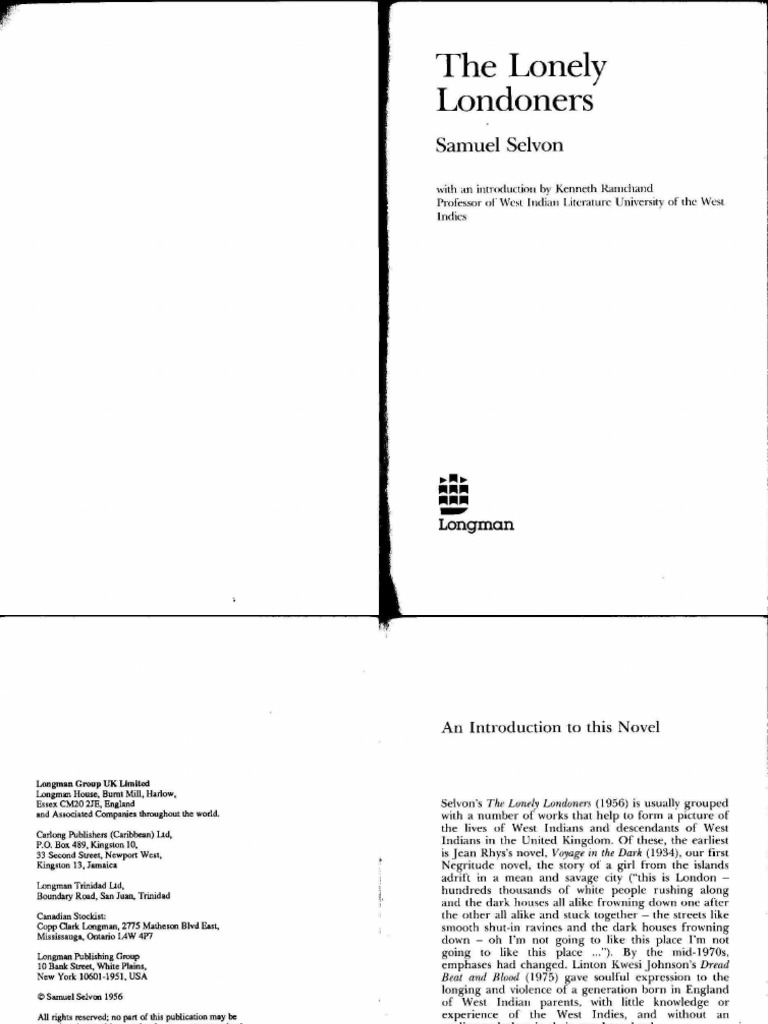 Selvon, Sam. The Lonely Londoners PDF | PDF