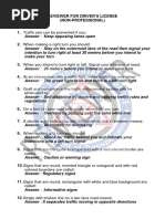 Theoretical Driving Exam Sample Reviewer | PDF | Traffic | Test ...