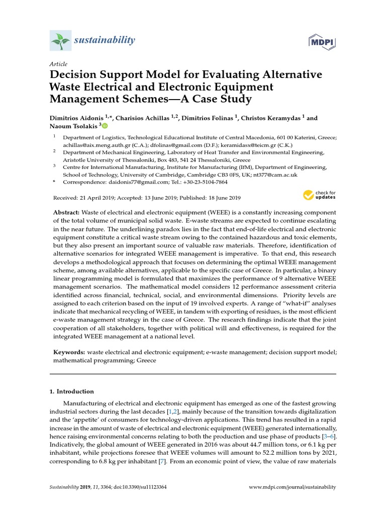 Paper Review Decision System Model | PDF | Electronic Waste | Recycling