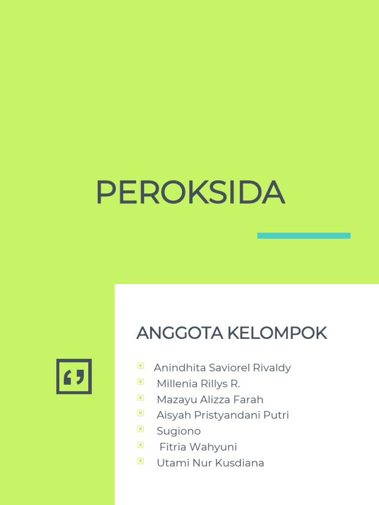 Keunggulan dan Fungsi Peroksida dalam Industri | PDF