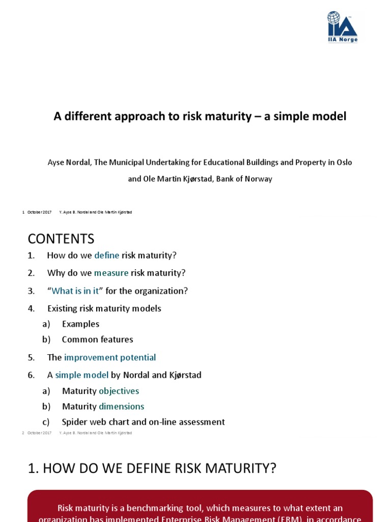 An ERM Maturity Model PDF | PDF | Enterprise Risk Management | Risk Management