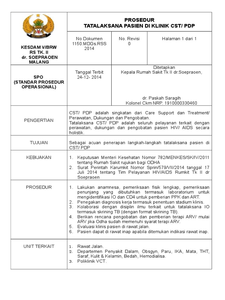 Prosedur Tatalaksana Pasien HIV/AIDS | PDF | Pengembangan Diri | Kesehatan Holistik