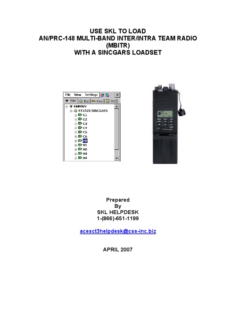 Use Skl to Load Mbitr An_prc-148 | Telecommunications | Computing