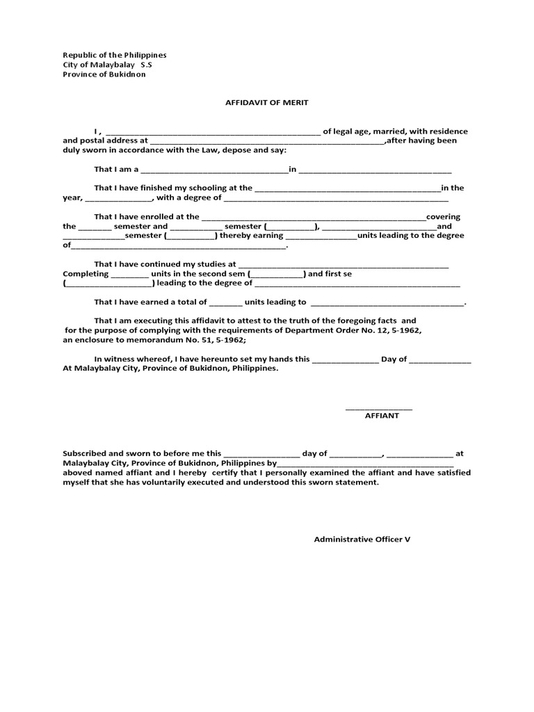 Affidavit of Merit for Education Documents | PDF