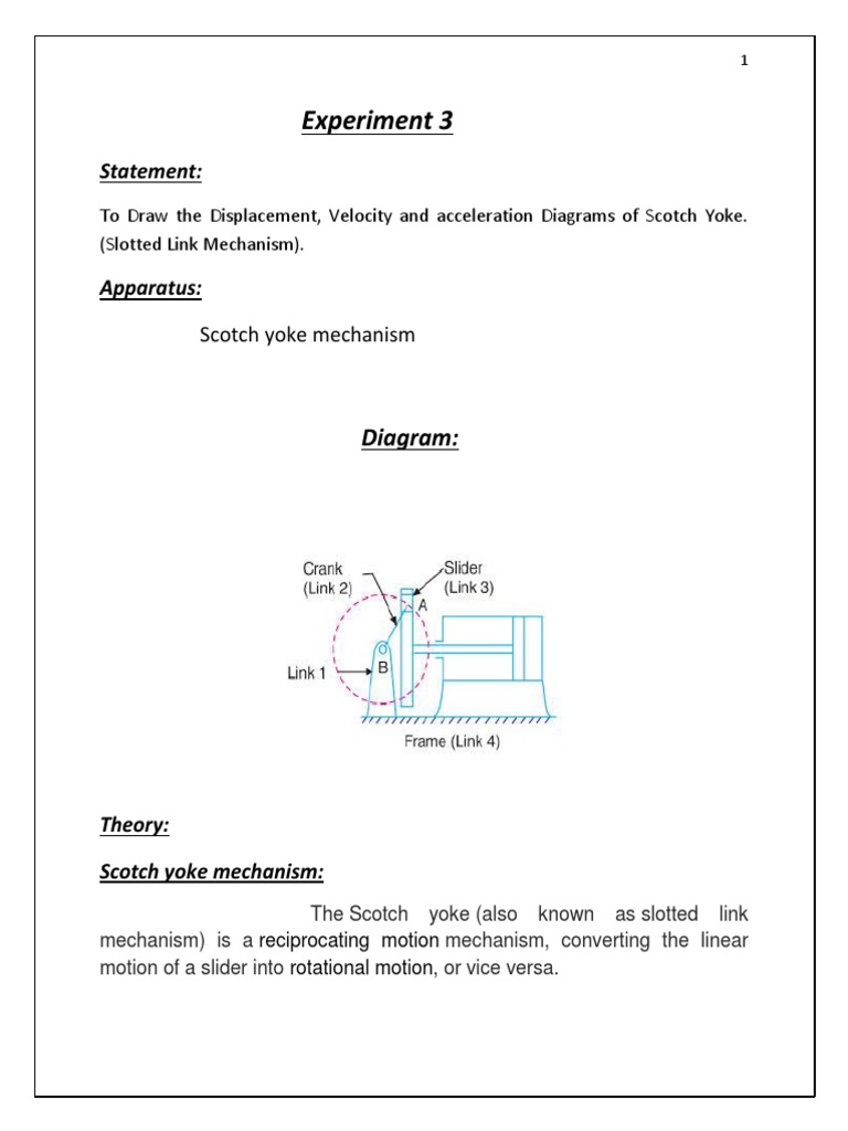 Scotch Yoke Mechanism | PDF | Machines | Engines