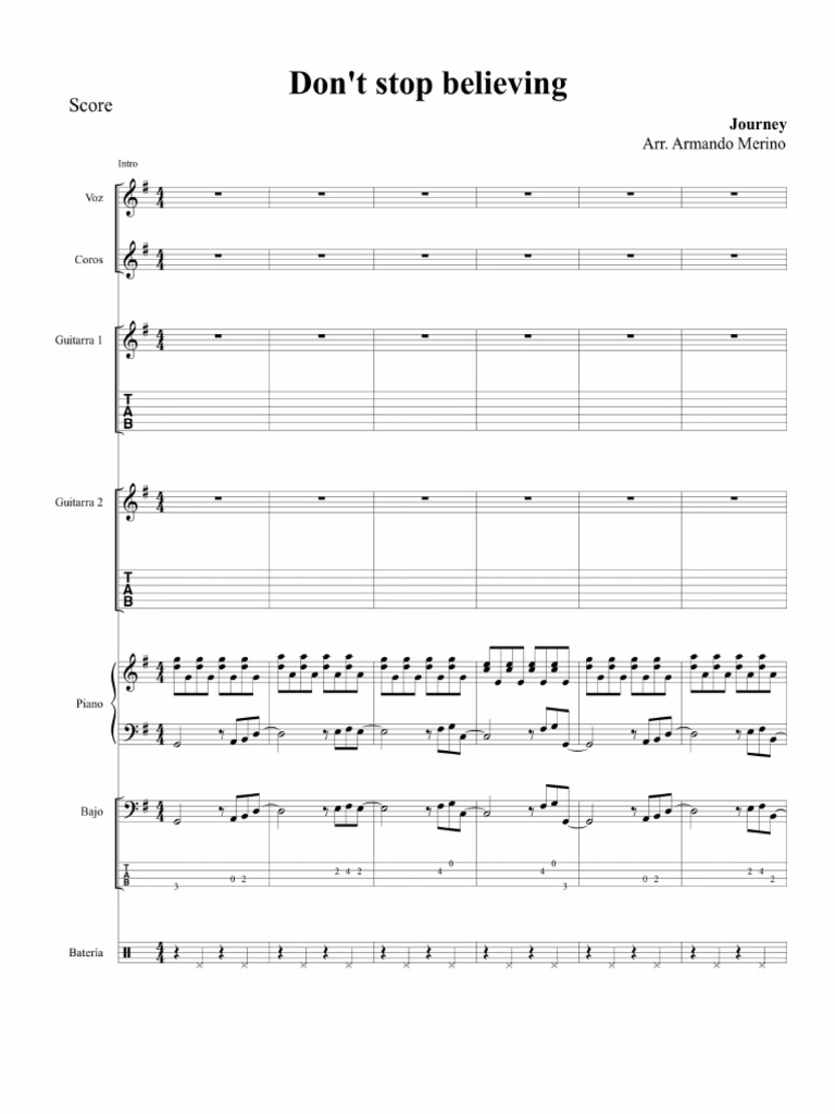 Don't Stop Believing - Score | PDF